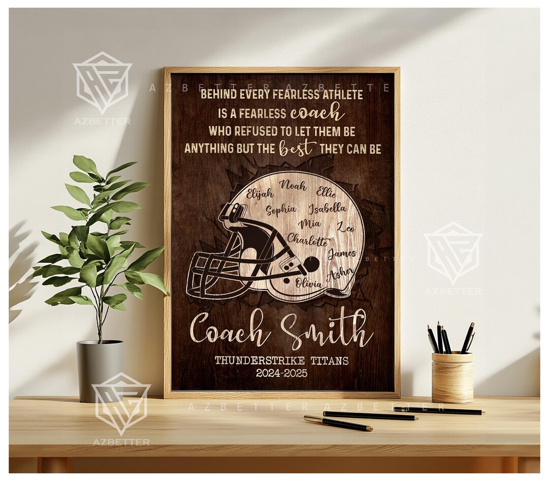 Personalized American Football Coach Gift - Custom Football Team Names ...