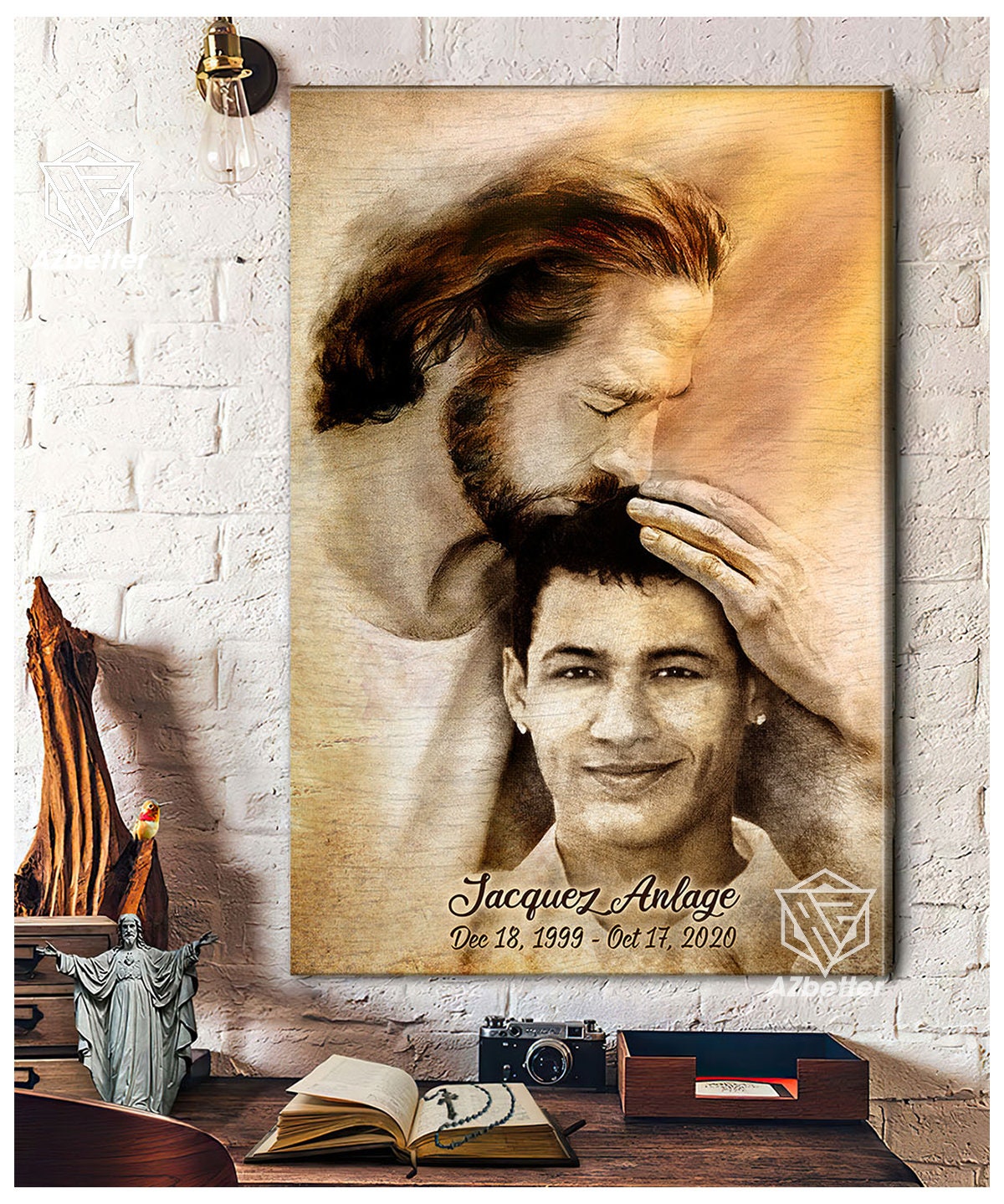 Personalized Canvas Safe in God's Arms Sympathy Son Rest - Etsy