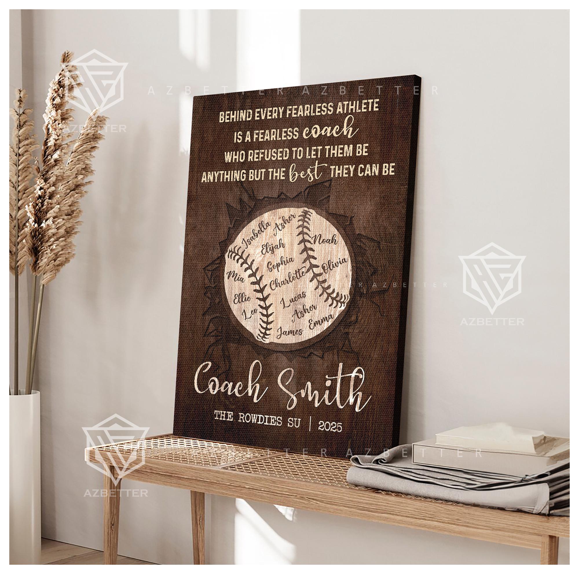 Personalized Baseball / Softball Coach Gift, Custom Baseball Team Names ...