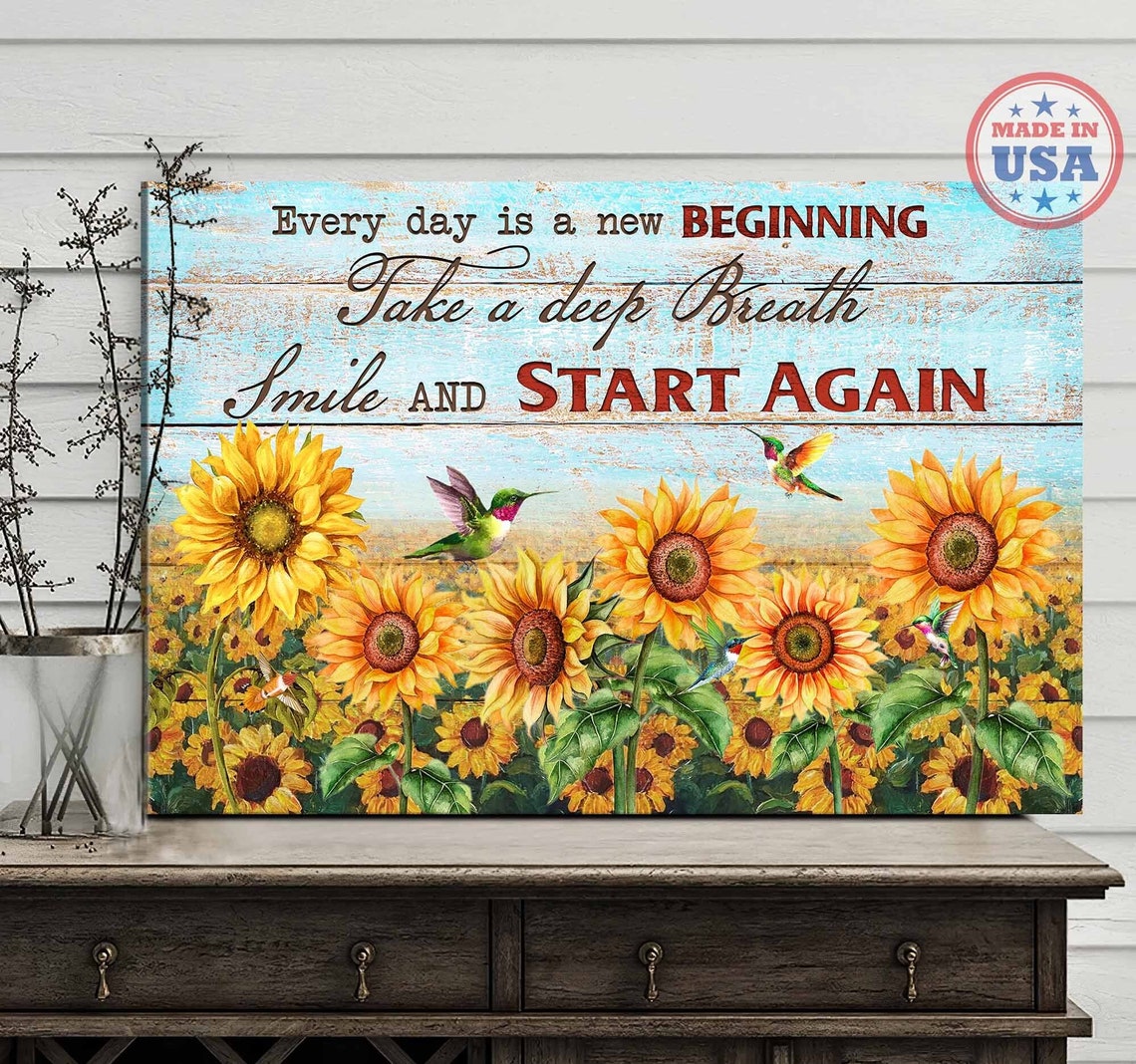 Farmhouse Canvas Everyday is A New Beginning Vintage - Etsy