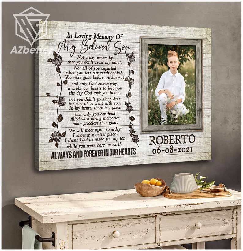 Personalized in Loving Memory of My Beloved Son, Sympathy Son, Rest in ...