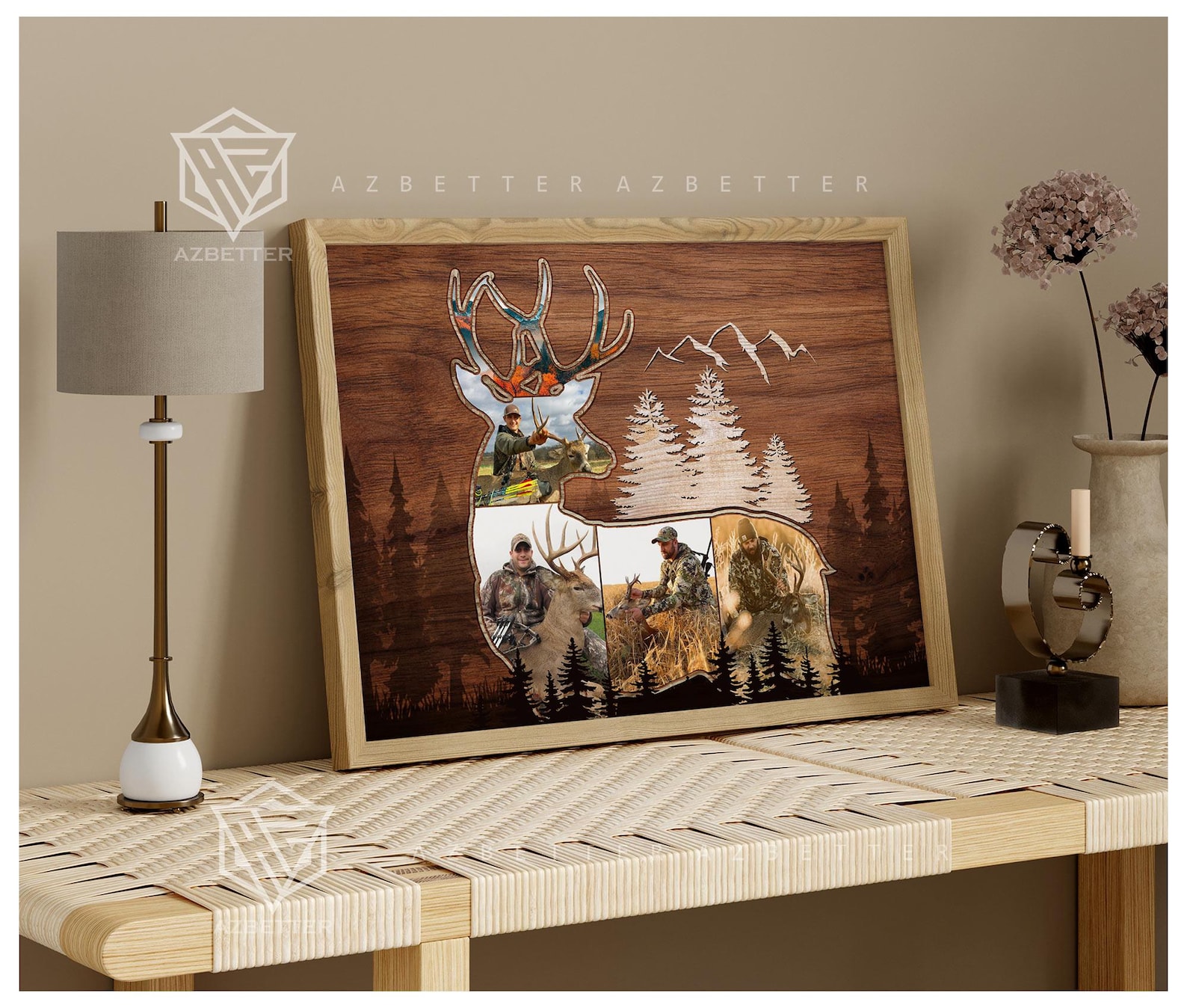 Personalized Deer Hunting Photo Collage Canvas, Custom Hunter’s Gift ...