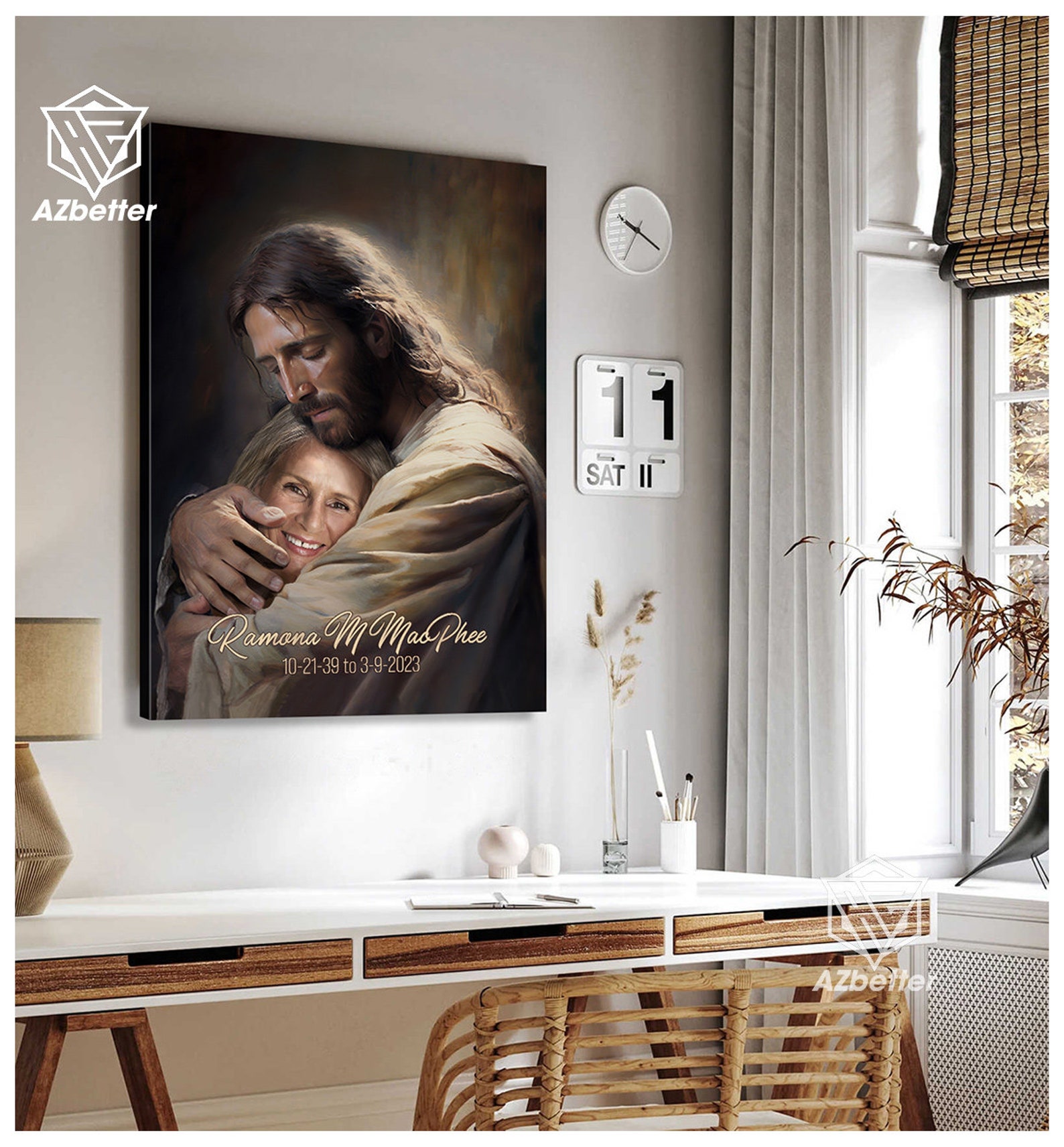 Personalized Safe in the Arms of Jesus Canvas Prints, Rest in Peace ...