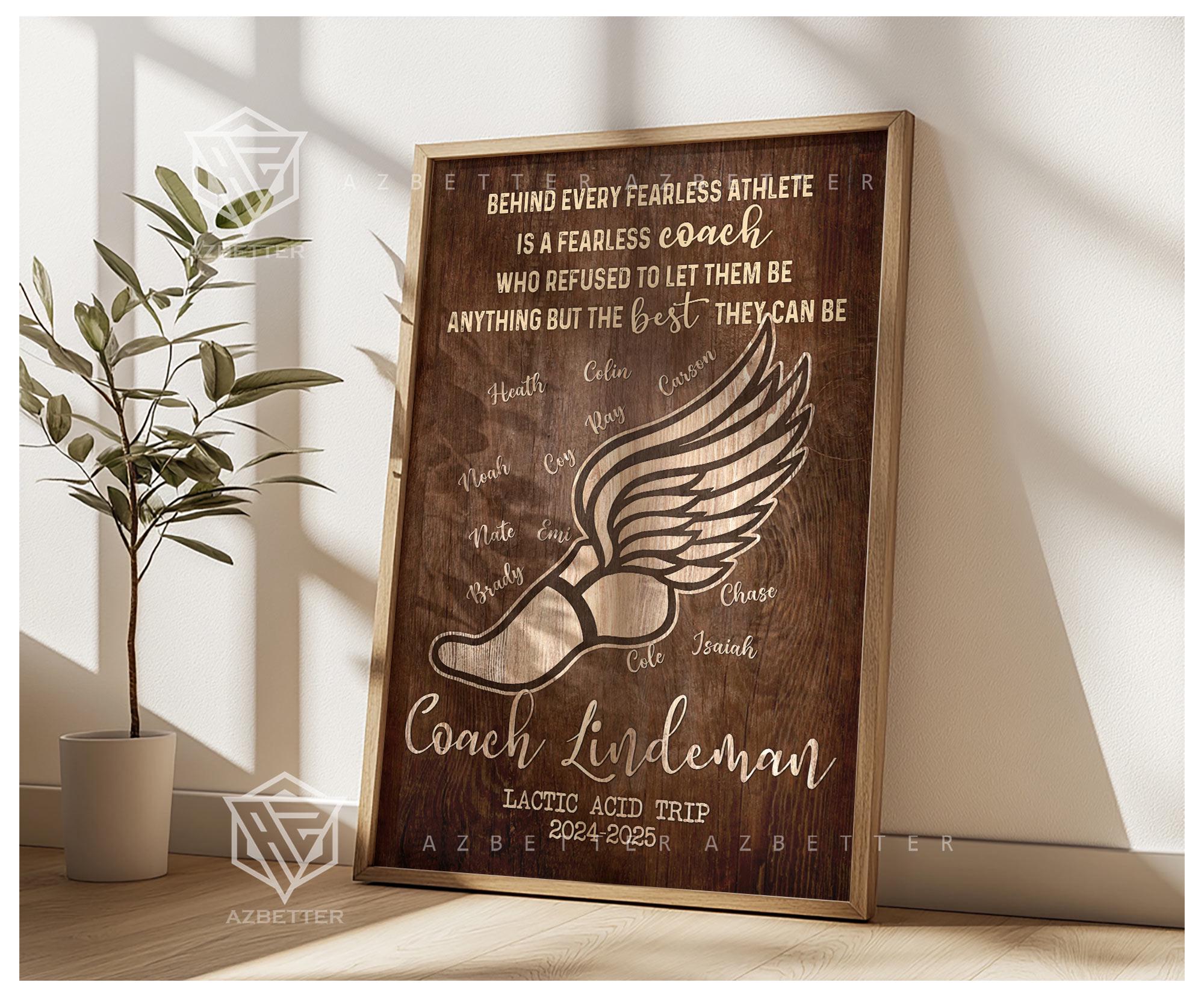 Custom Running Coach Gift Personalized Athlete Names Print, Cross ...