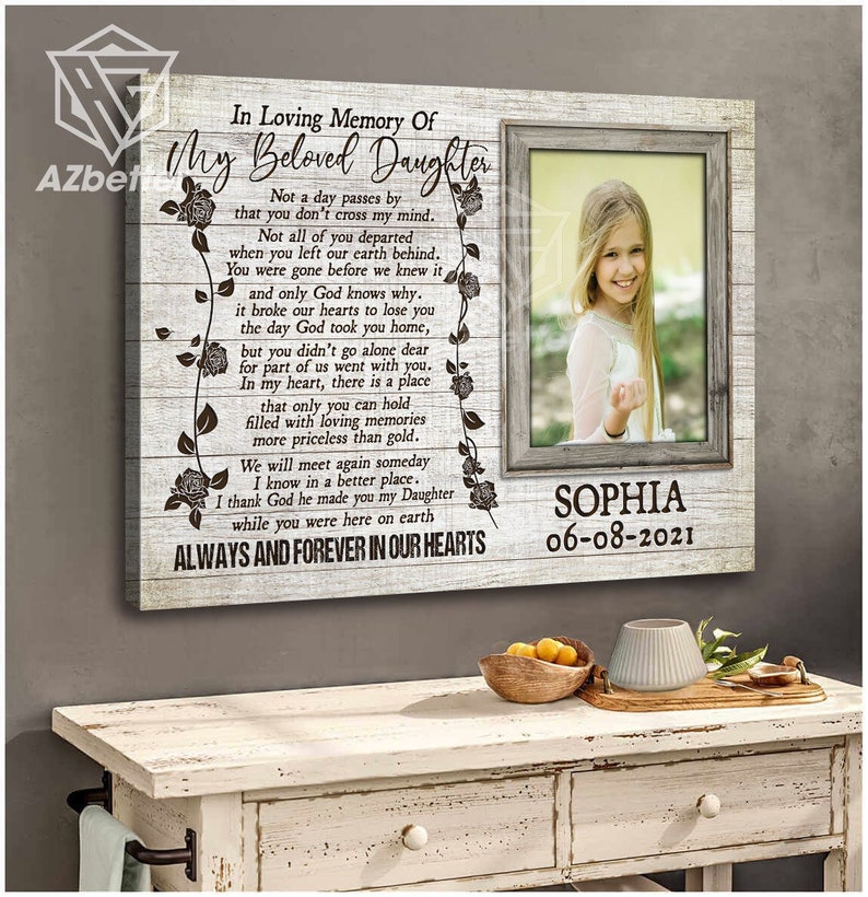 In Loving Memory of My Beloved Daughter Canvas Sympathy - Etsy