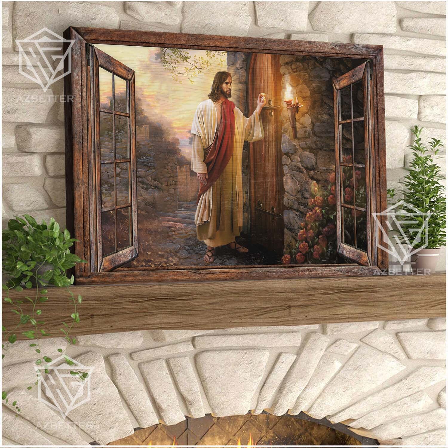 Window Frame Canvas - Jesus Coming Home Painting, God Wall Art ...