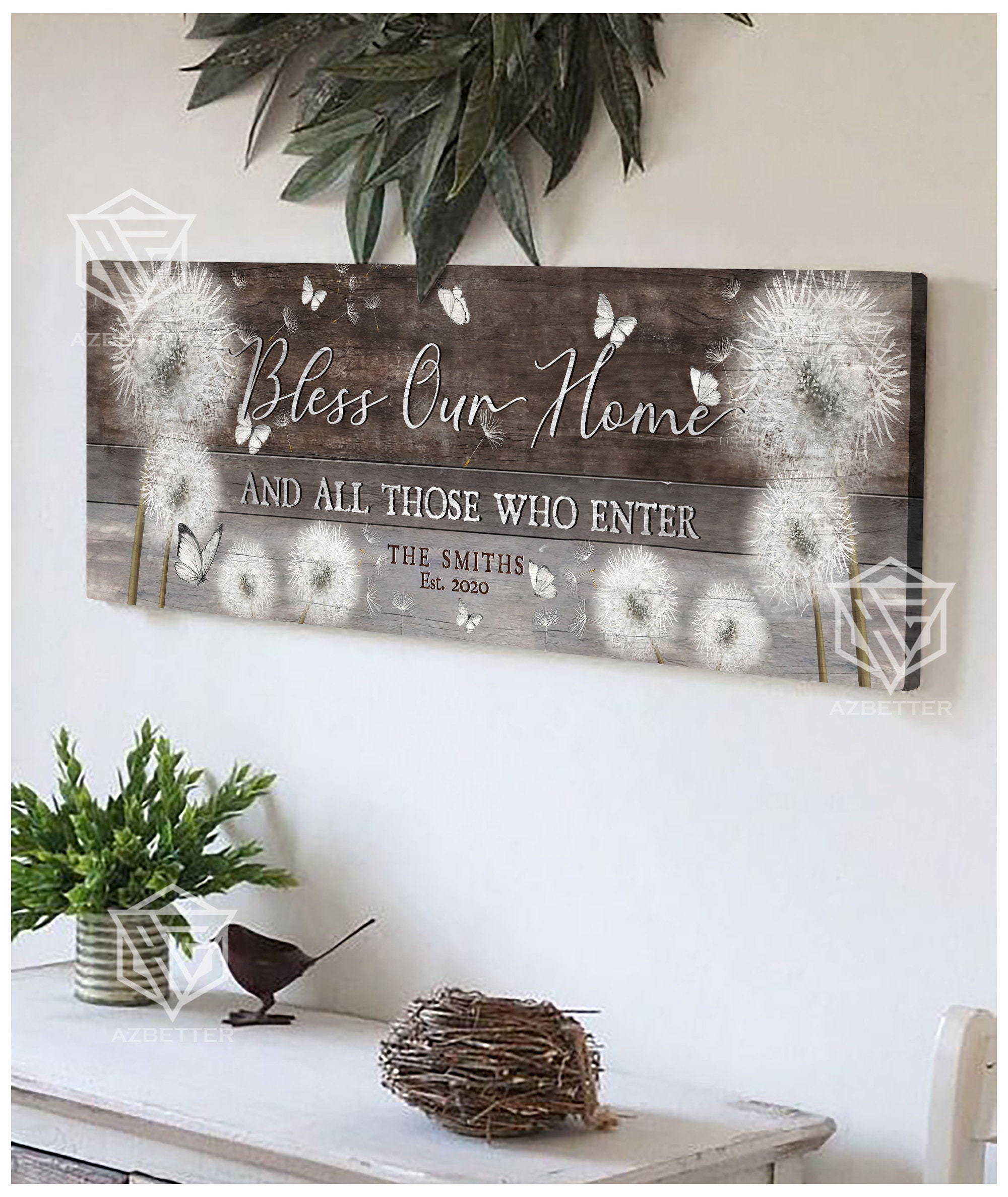 Family Grateful Thankful Blessed Custom Family Name Dandelion Field ...