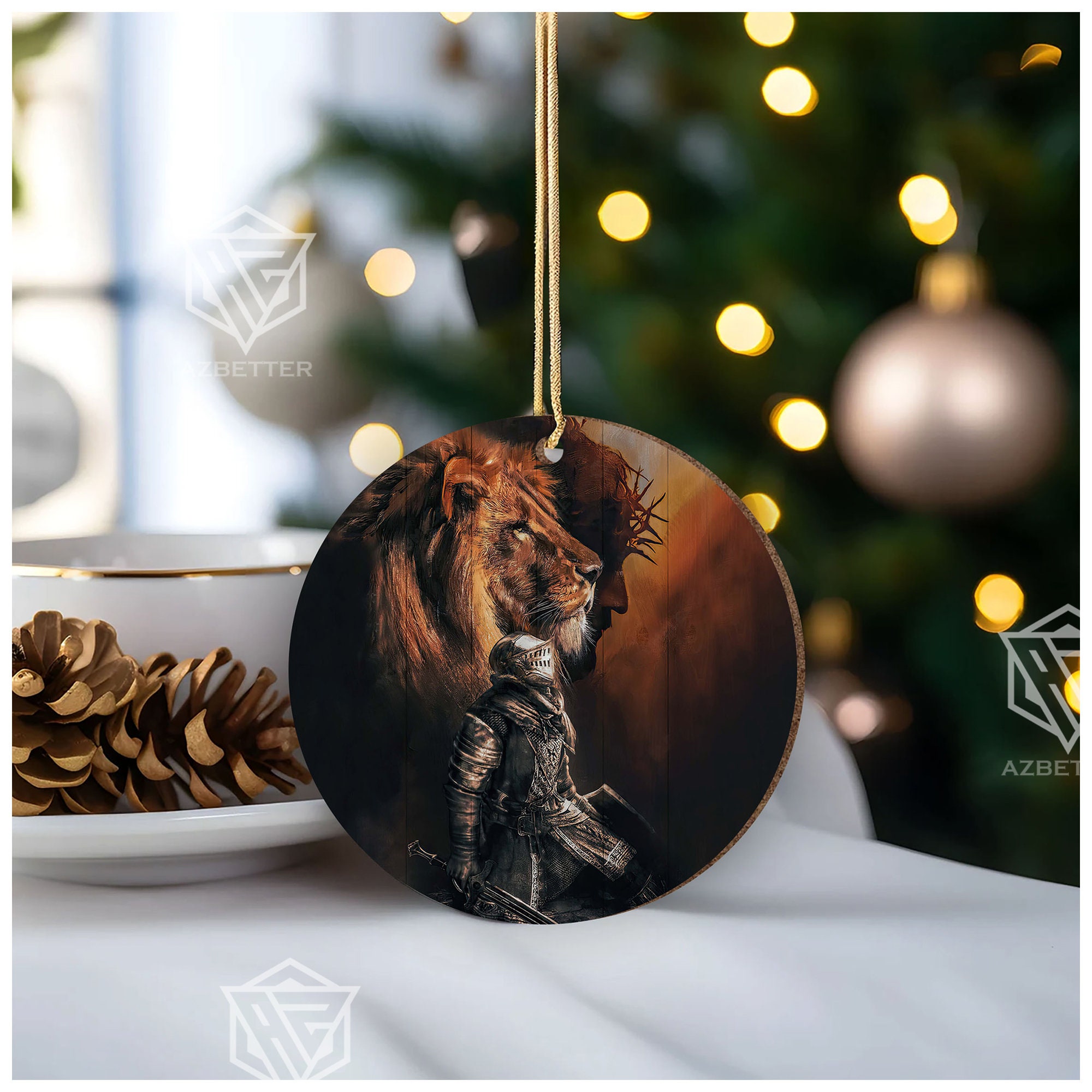 Armor of God Knight of Jesus Ceramic Ornament, Lion of Judad, Christian ...