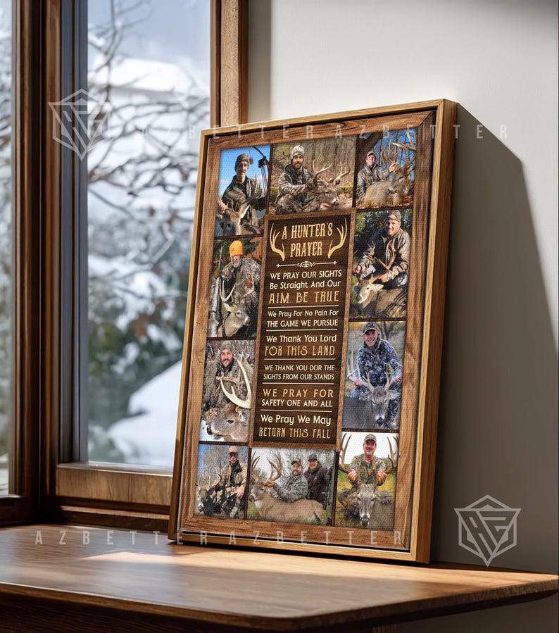 Personalized Hunting Canvas Hunter's Prayer Photo Collage, Outdoorsman ...