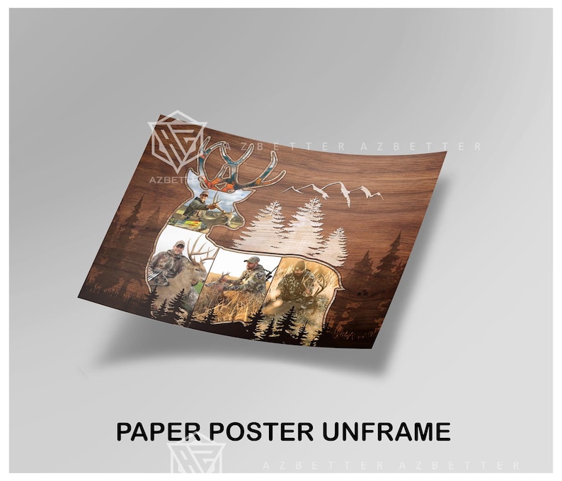 Personalized Deer Hunting Photo Collage Canvas, Custom Hunter’s Gift ...