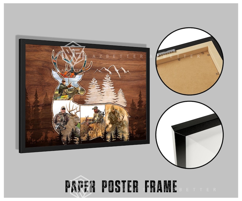 Personalized Deer Hunting Photo Collage Canvas, Custom Hunter’s Gift ...