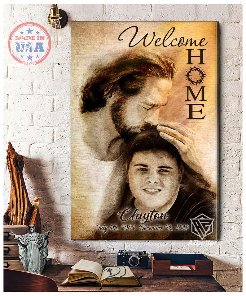 Personalized Canvas Safe in God's Arms Sympathy Son Rest - Etsy