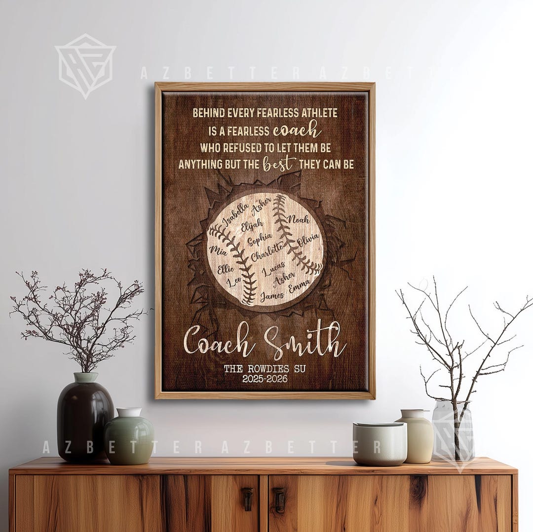 Personalized Baseball / Softball Coach Gift, Custom Baseball Team Names ...