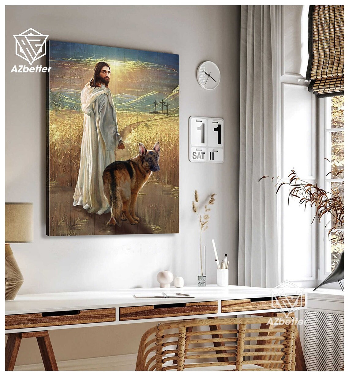 Canvas Prints German Shepherd Walk With Jesus German Shepherd - Etsy