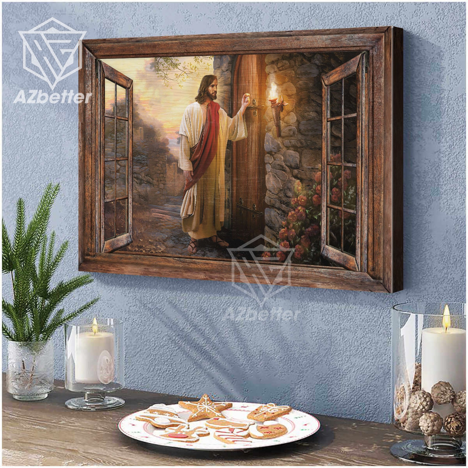 Window Frame Canvas - Jesus Coming Home Painting, God Wall Art ...
