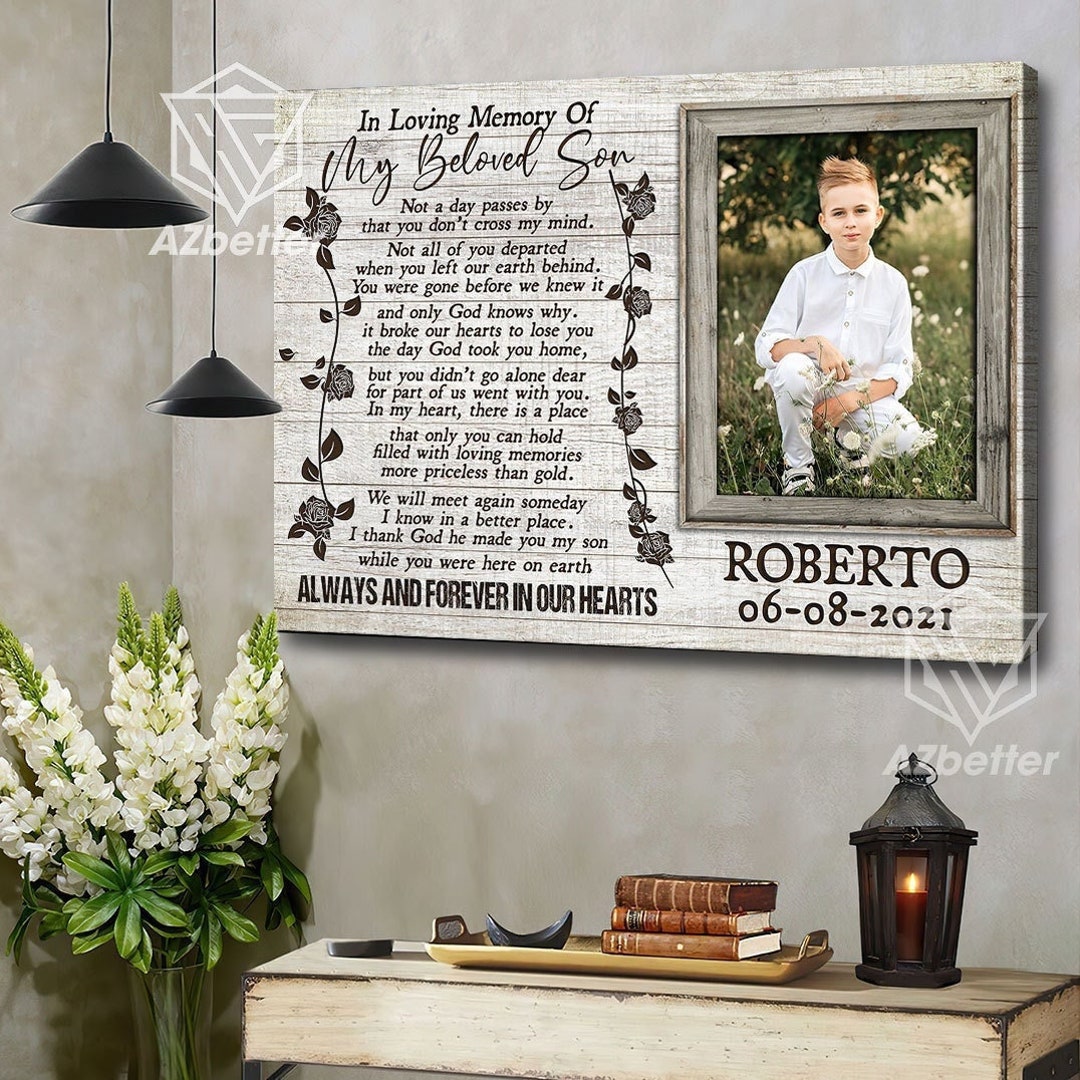 Personalized in Loving Memory of My Beloved Son Sympathy Son - Etsy