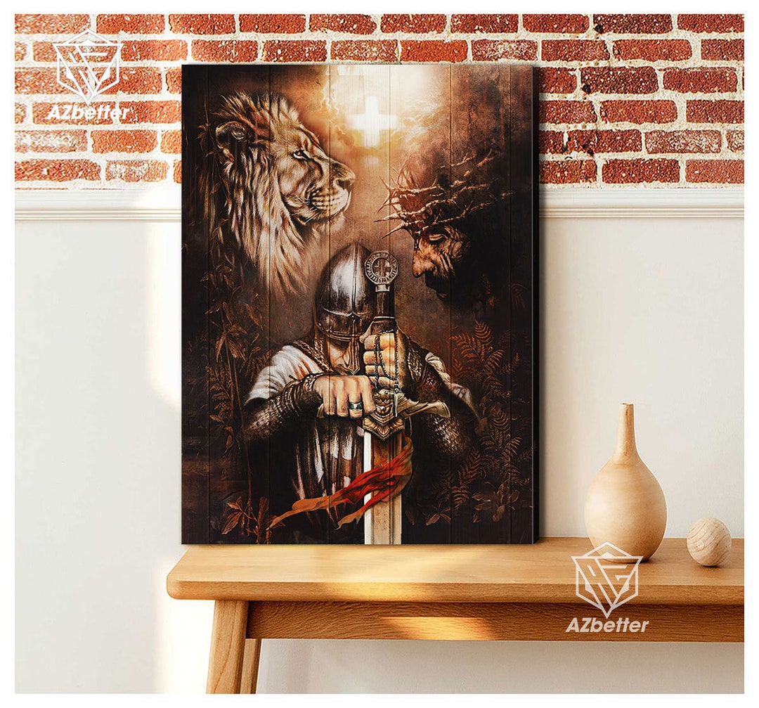 Beautiful Knight of the God, Lion of Judad Canvas Prints, God Wall Art ...