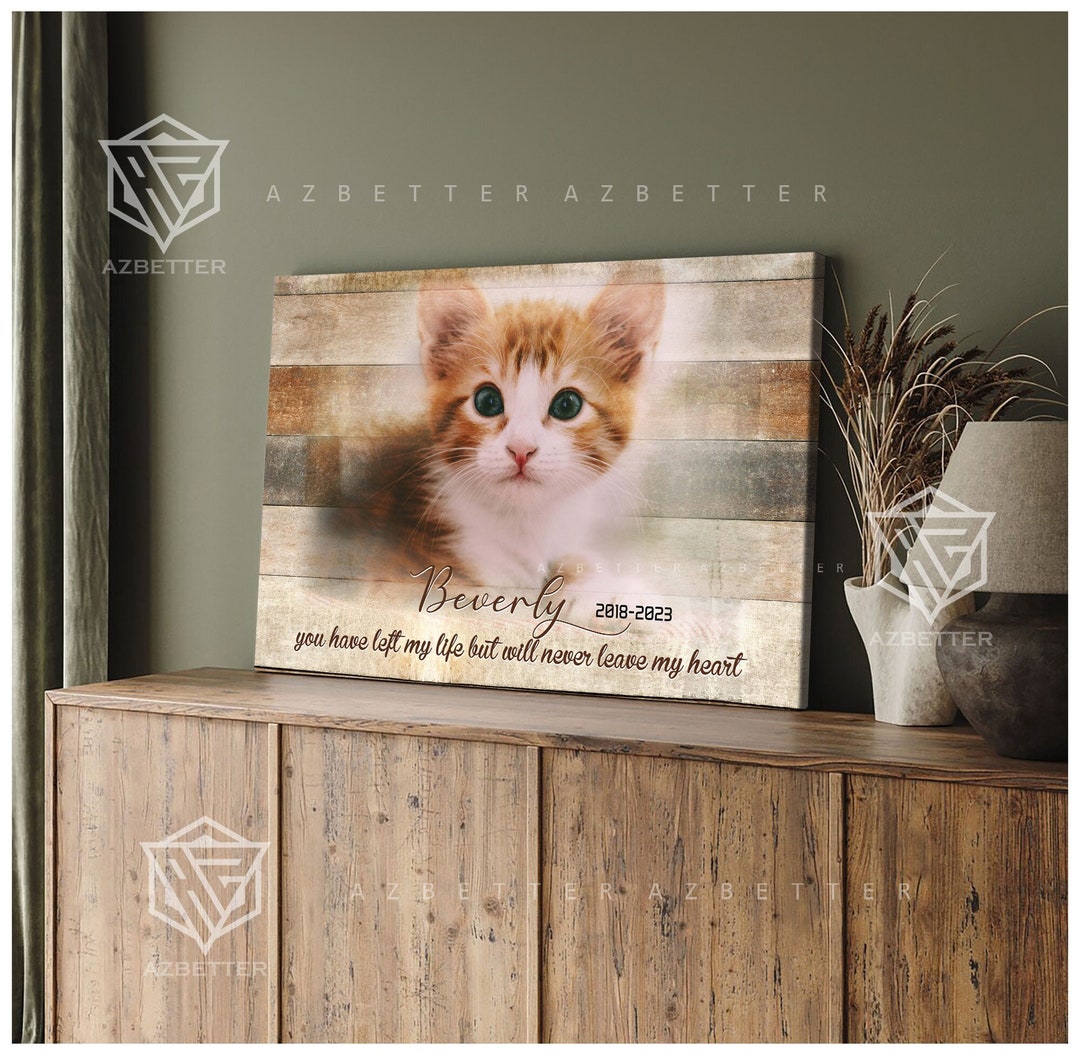 Personalized Cat Memorial Canvas Wall Art, Passing Gift Pet Loss Frame ...