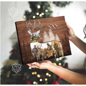 Personalized Deer Hunting Photo Collage Canvas, Custom Hunter’s Gift ...