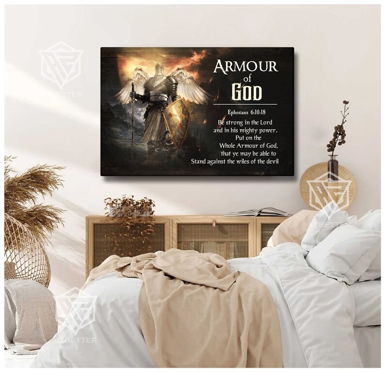 Canvas Armour of God Ephesians 6 10, God Wall Art Home Decor, Christian ...