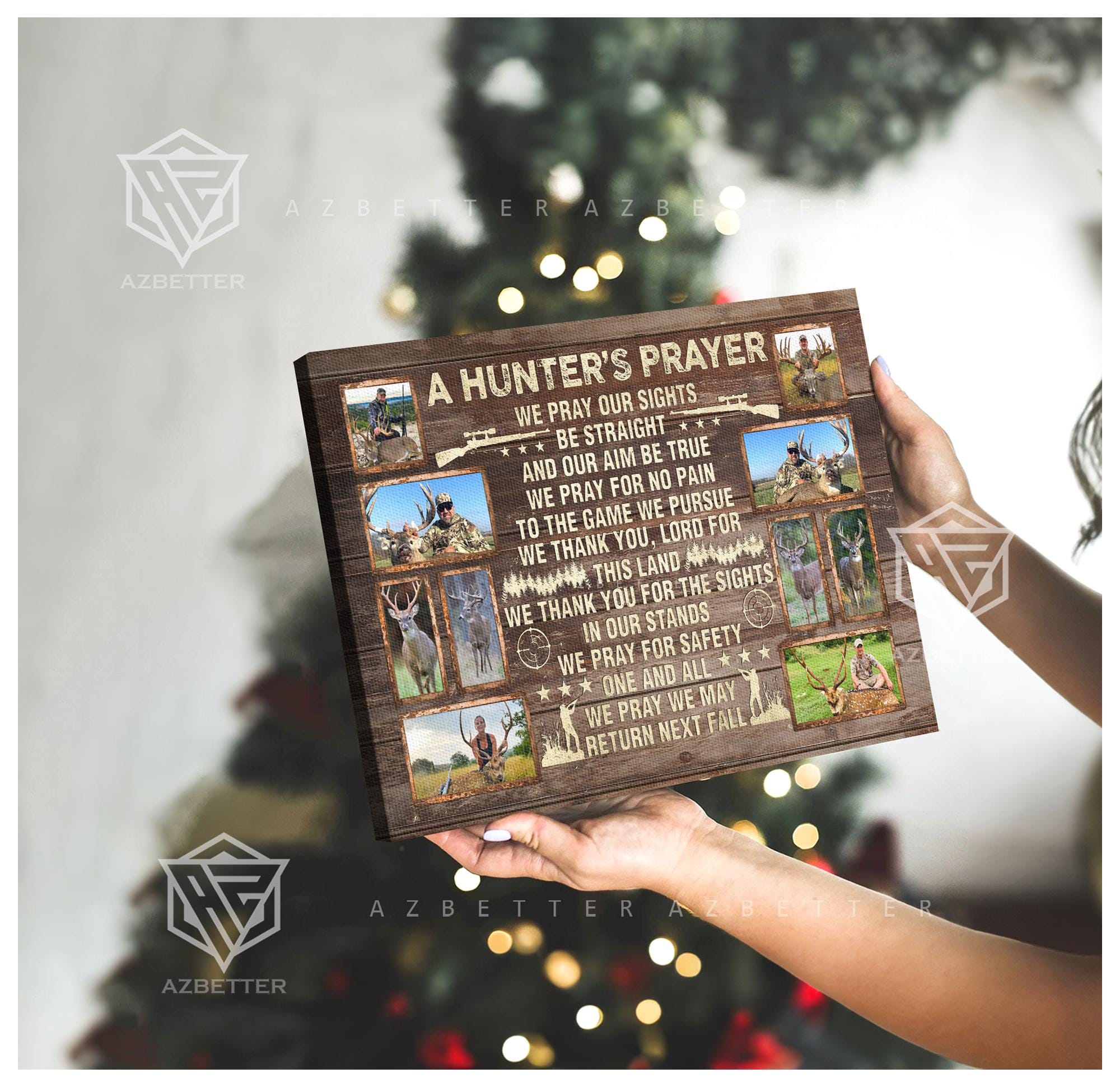 Personalized Hunter’s Prayer Canvas – Custom Hunting Photo Collage Wall ...