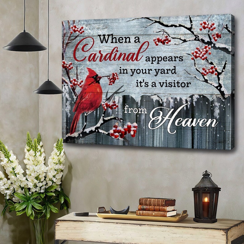 Canvas When Cardinal Appears in Your Yard It's Visitor - Etsy