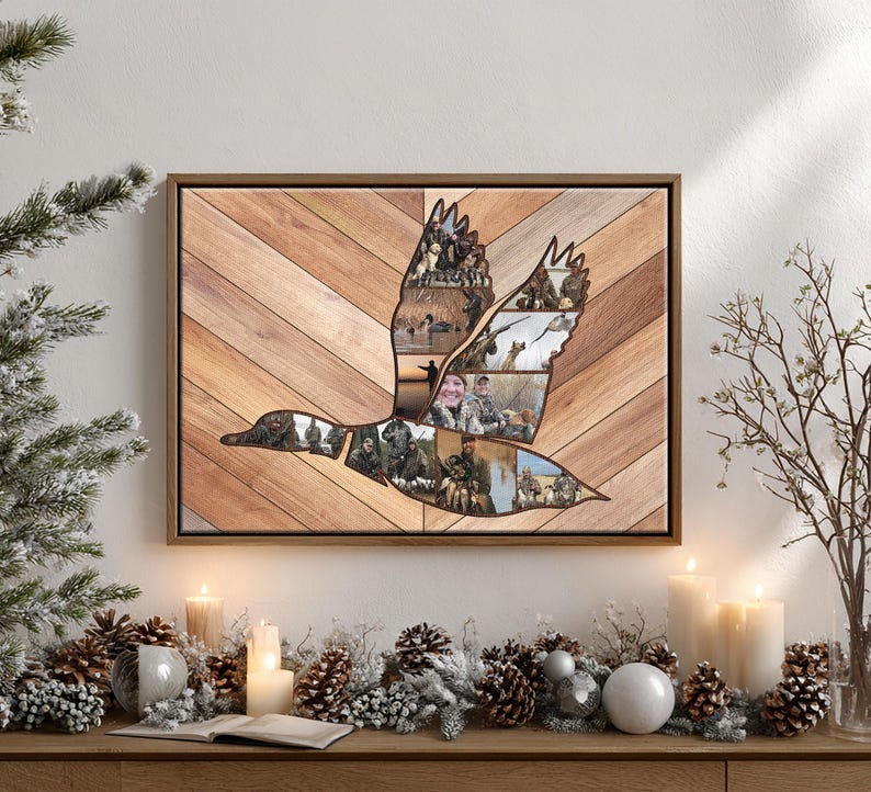 Personalized Duck Hunting Photo Collage Canvas, Custom Hunter’s Gift ...