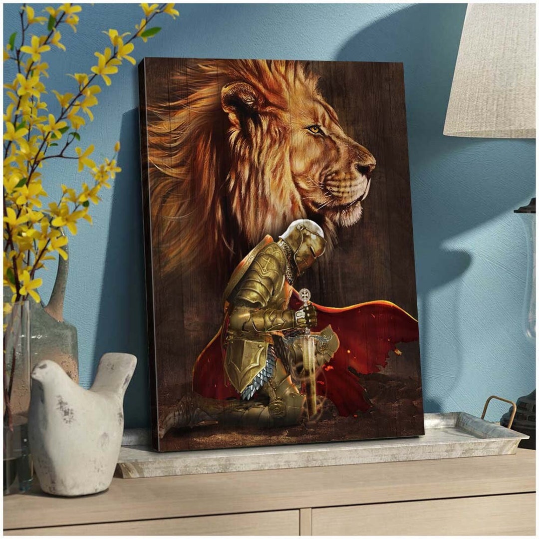 Canvas Lion God Armor of God, God Wall Art Home Decor, Christian Gift ...