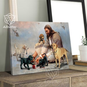 Canvas God With Labrador Retriever, Labrador Dog Lovers Gift Canvas ...