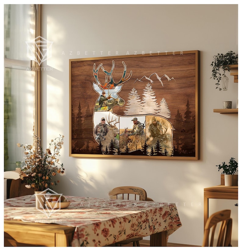 Personalized Deer Hunting Photo Collage Canvas, Custom Hunter’s Gift ...