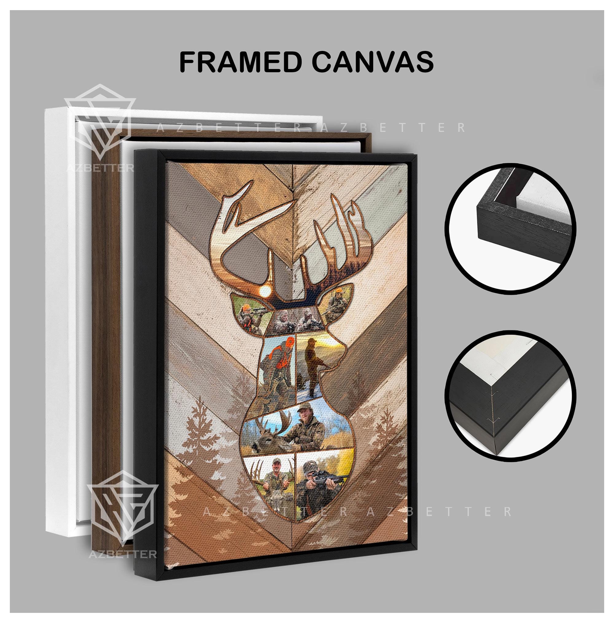 Personalized Deer Hunting Photo Collage Canvas, Custom Hunters Gift ...
