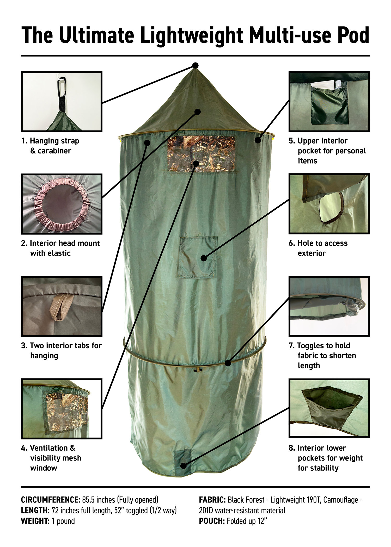 The Willow Pod On-the-go Portable Collapsable Compact Multi-use Privacy ...