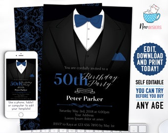 Tuxedo invitation | Etsy