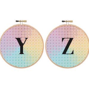 Blackwork Rainbow Alphabet Pattern Set - Etsy