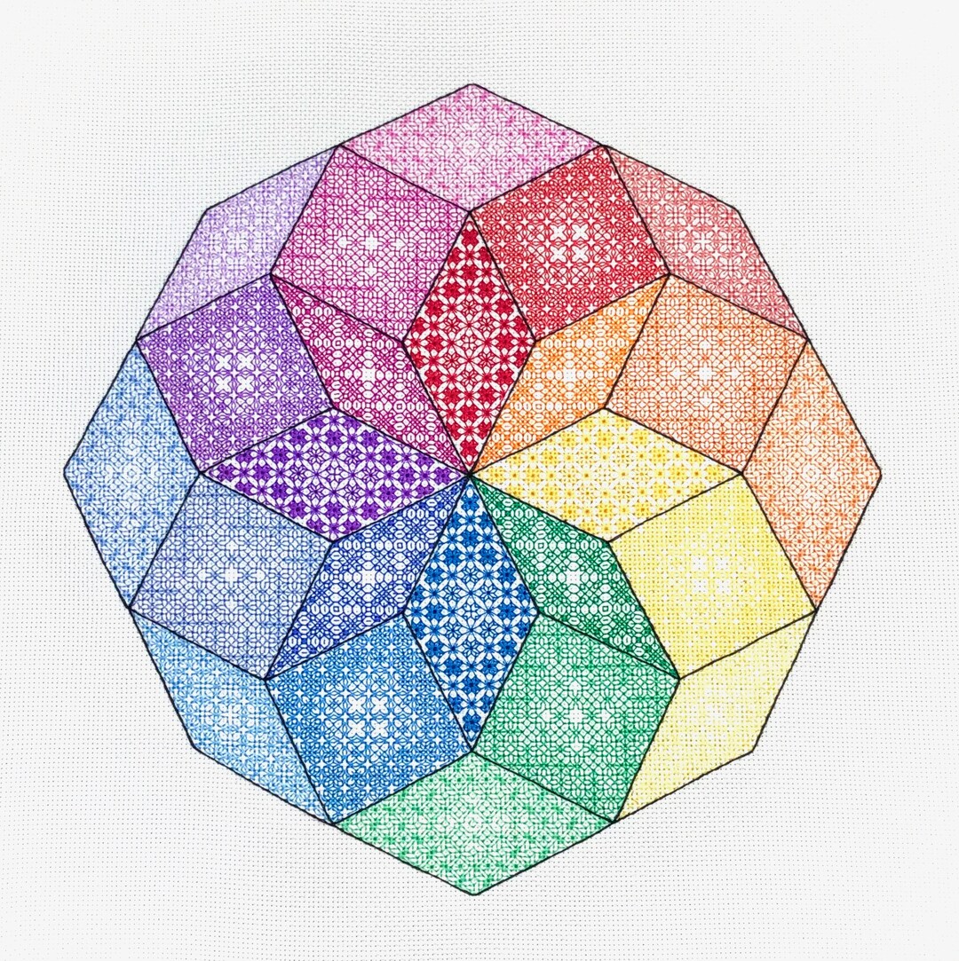 Blackwork Colour Wheel Pattern - Etsy