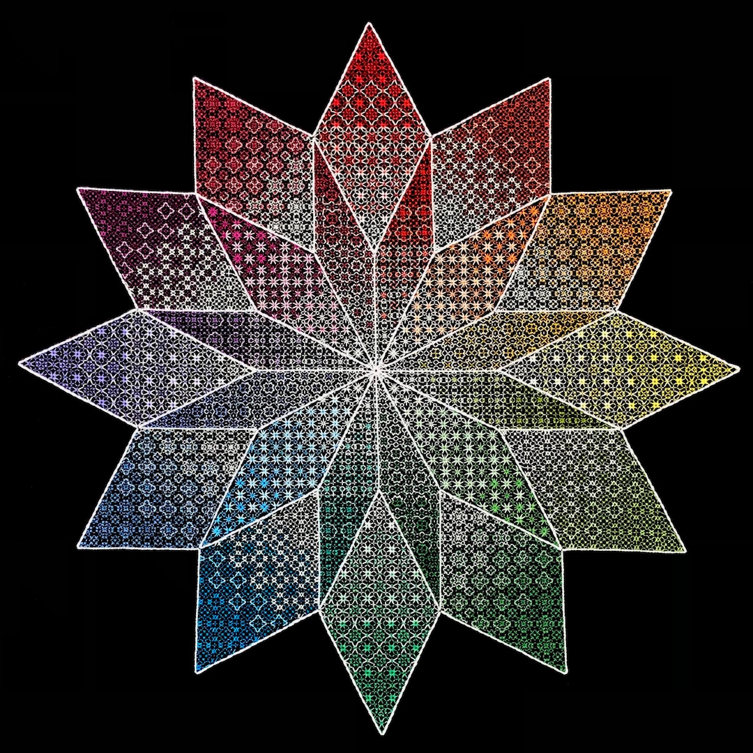 Stardust Blackwork Sampler Pattern Set - Etsy