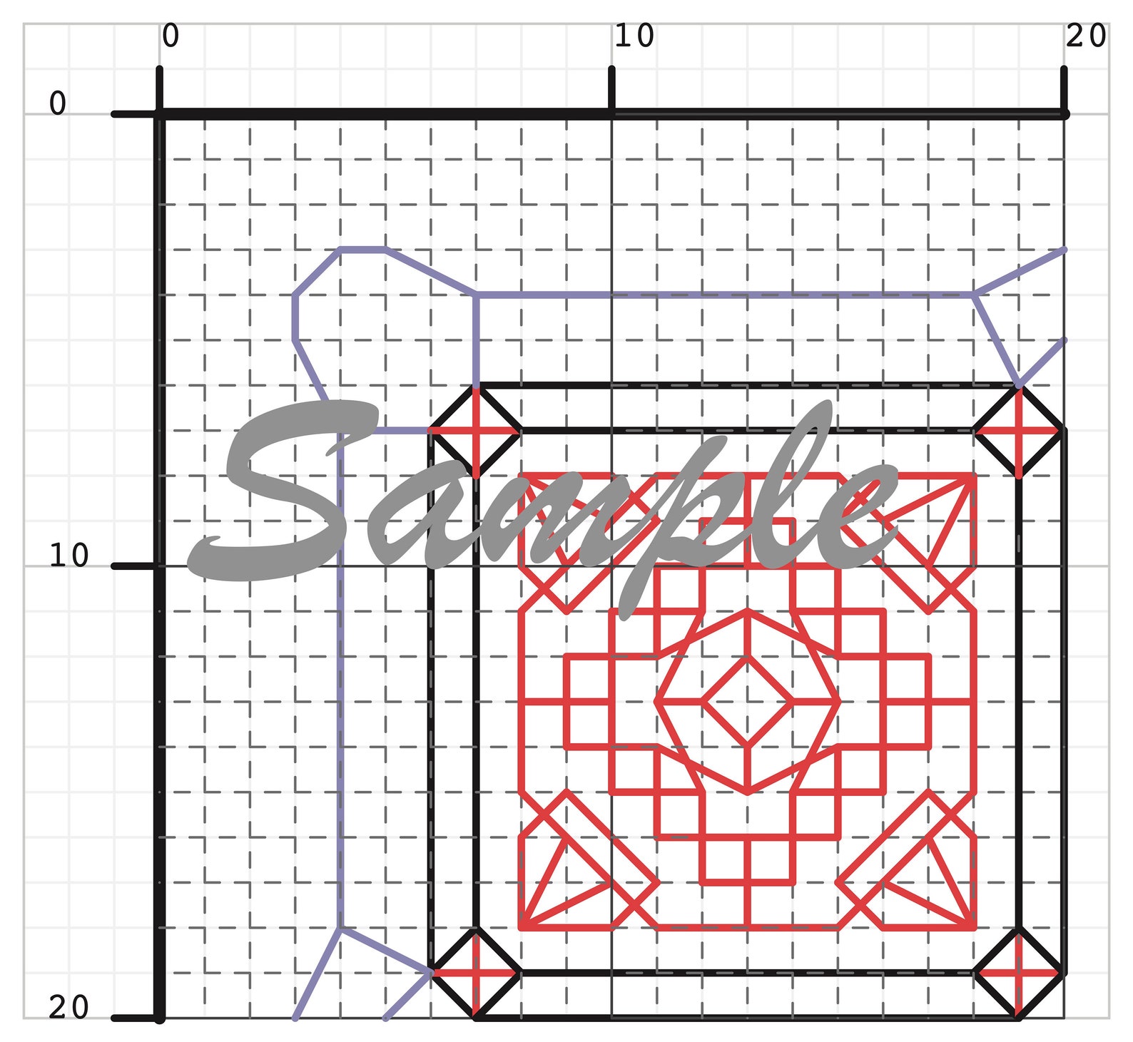 Mini-motifs Blackwork Sampler Pattern - Etsy