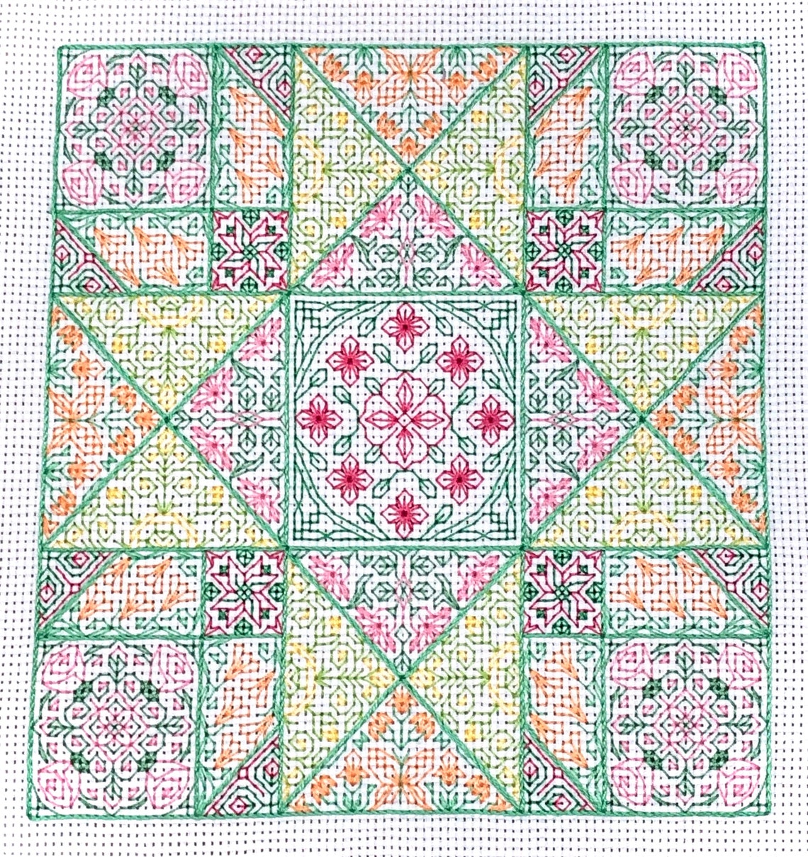Spring Garden Blackwork Sampler Pattern - Etsy