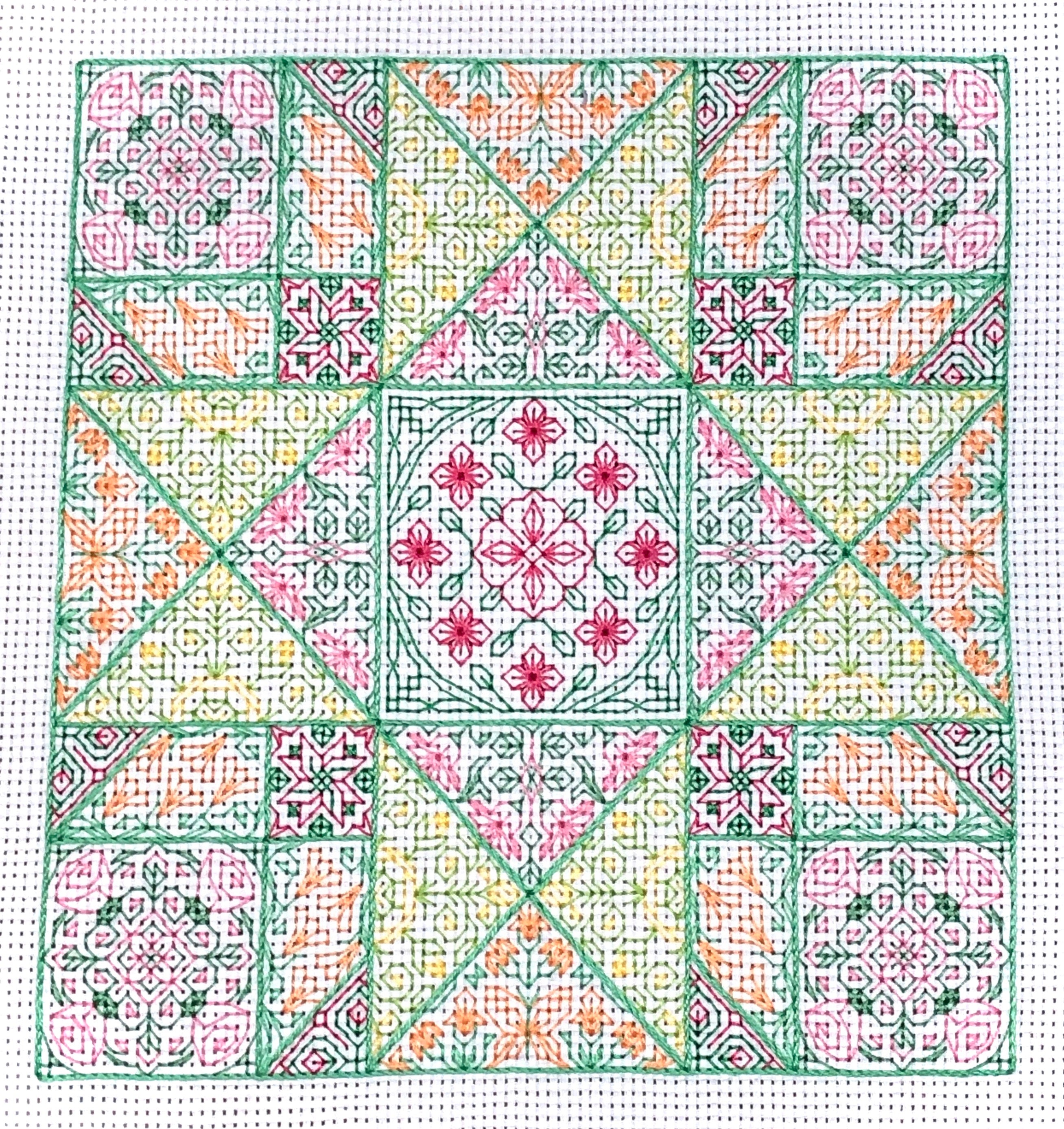Spring Garden Blackwork Sampler Pattern - Etsy