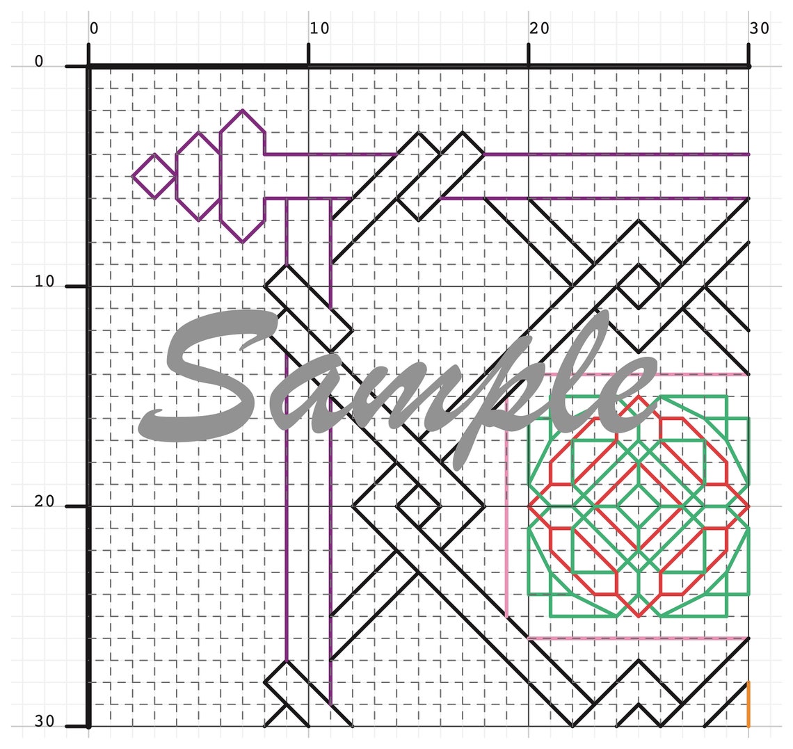 Lattice Blackwork Sampler Pattern - Etsy
