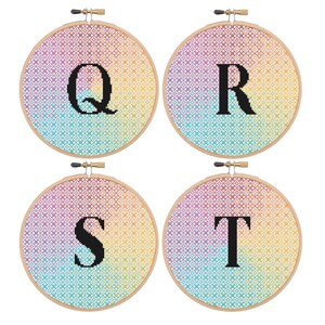 Blackwork Rainbow Alphabet Pattern Set - Etsy