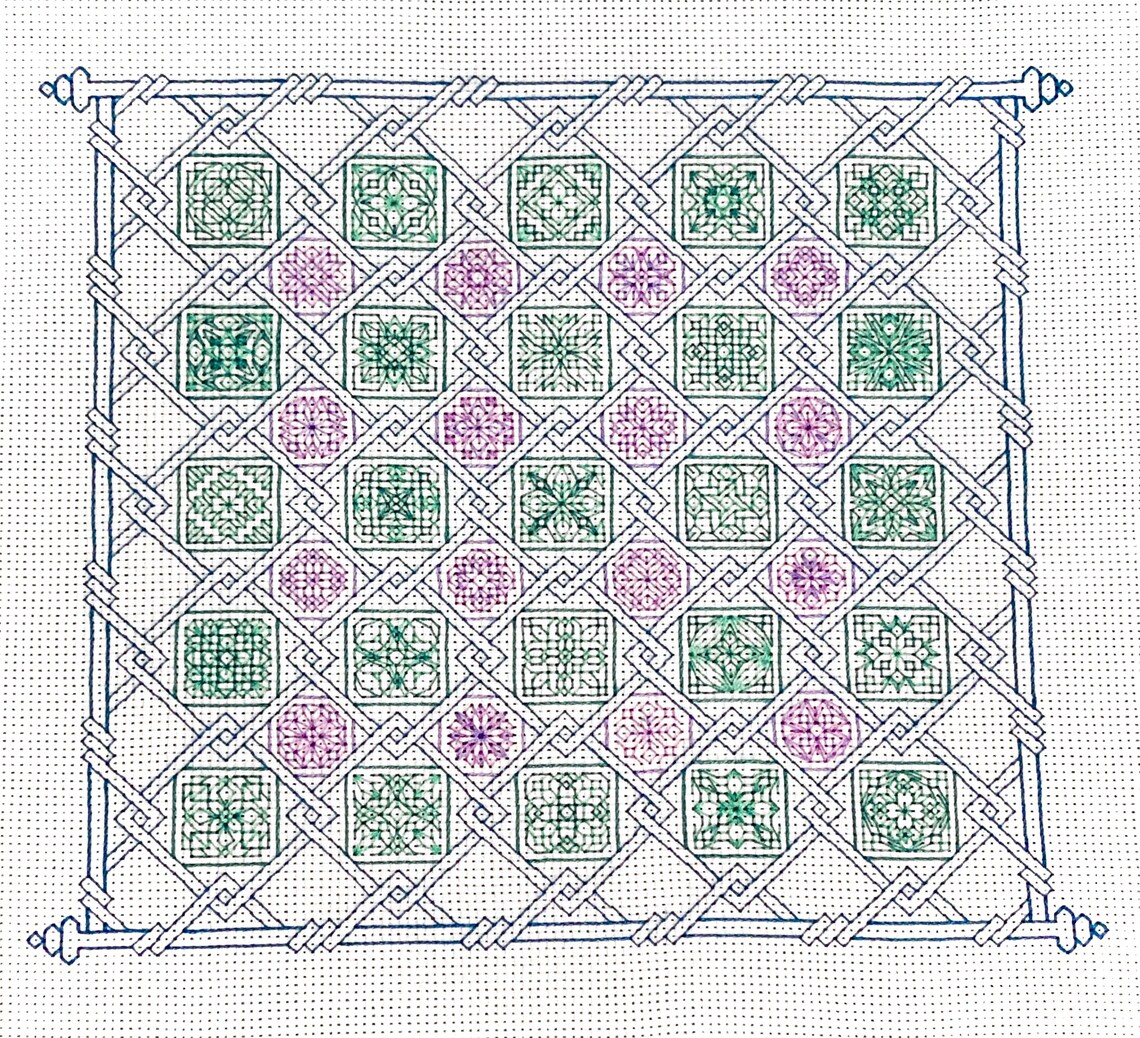 Lattice Blackwork Sampler Pattern - Etsy