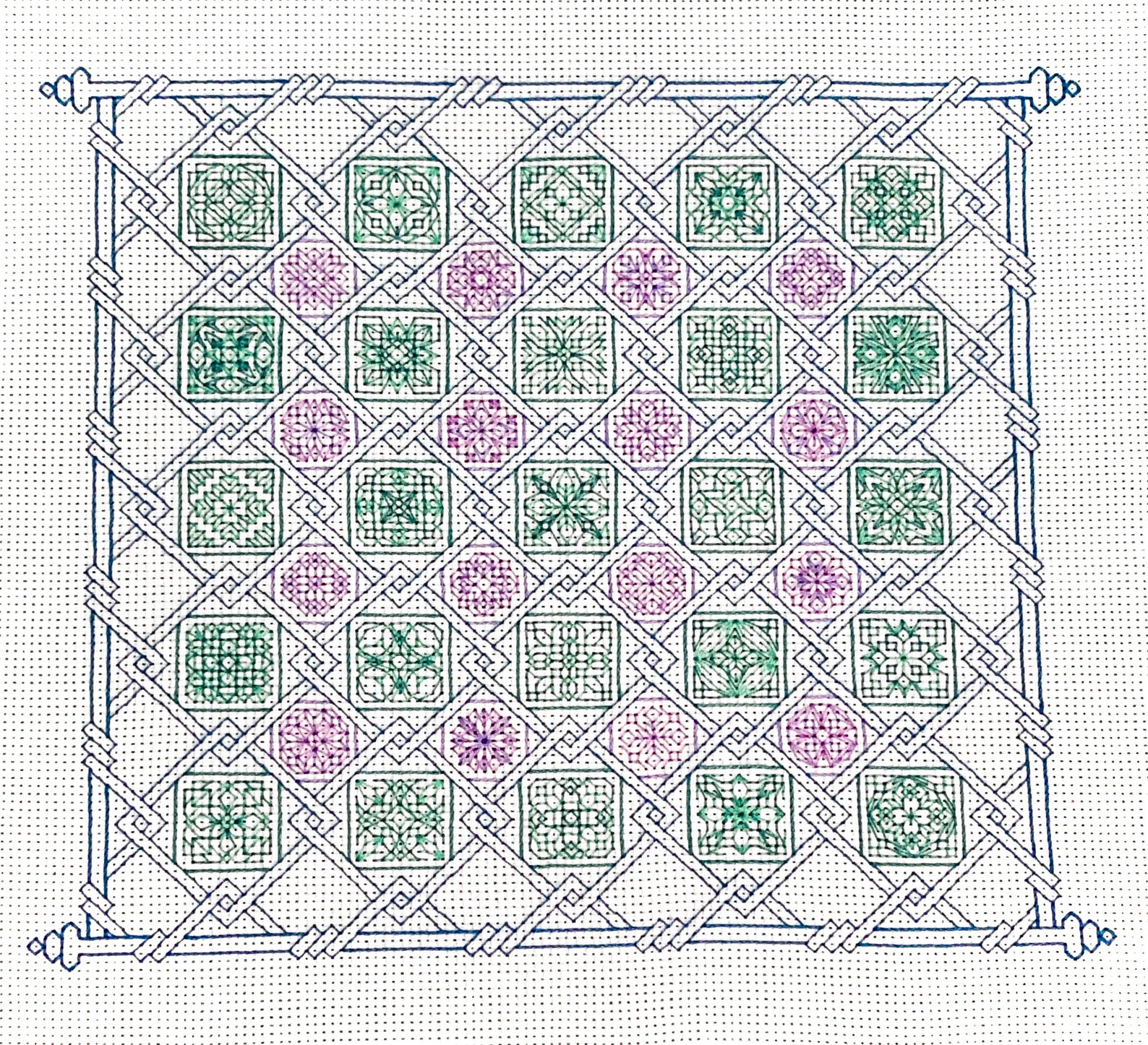 Lattice Blackwork Sampler Pattern - Etsy