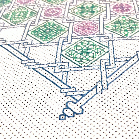 Lattice Blackwork Sampler Pattern - Etsy