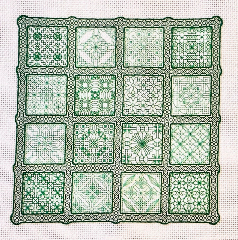 Easy Being Green Blackwork Sampler Pattern - Etsy