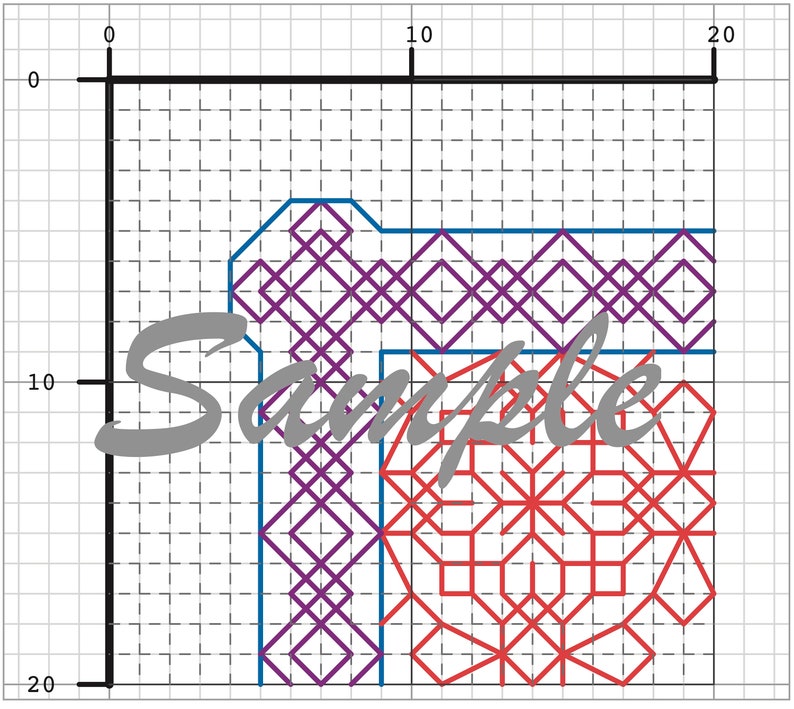 Sixteen-block Blues Blackwork Sampler Pattern - Etsy