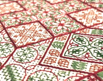 Log Cabin Blackwork Sampler Pattern - Etsy