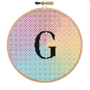 Blackwork Rainbow Letter G Pattern - Etsy