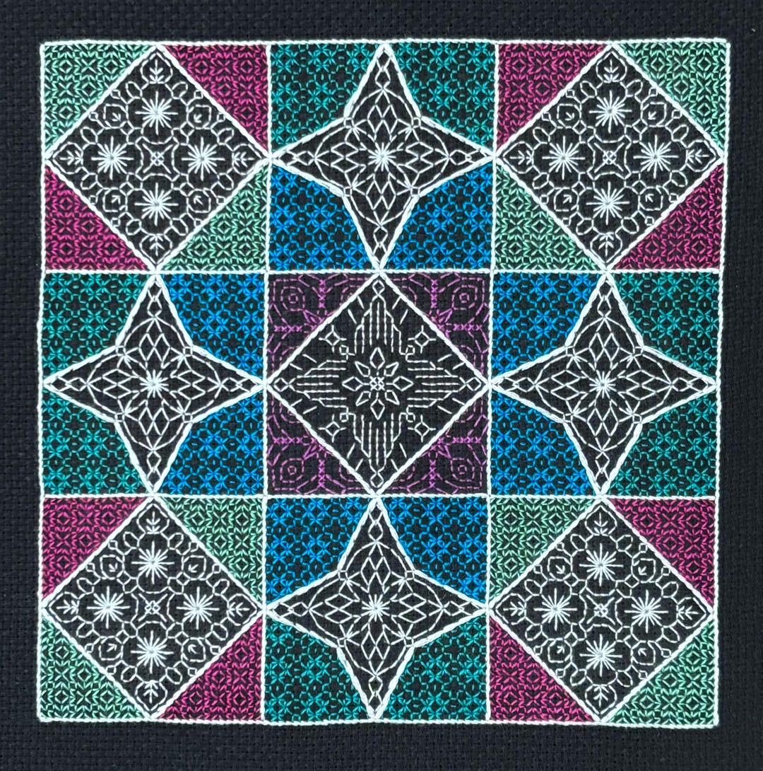 Pole Star Blackwork Sampler Pattern - Etsy
