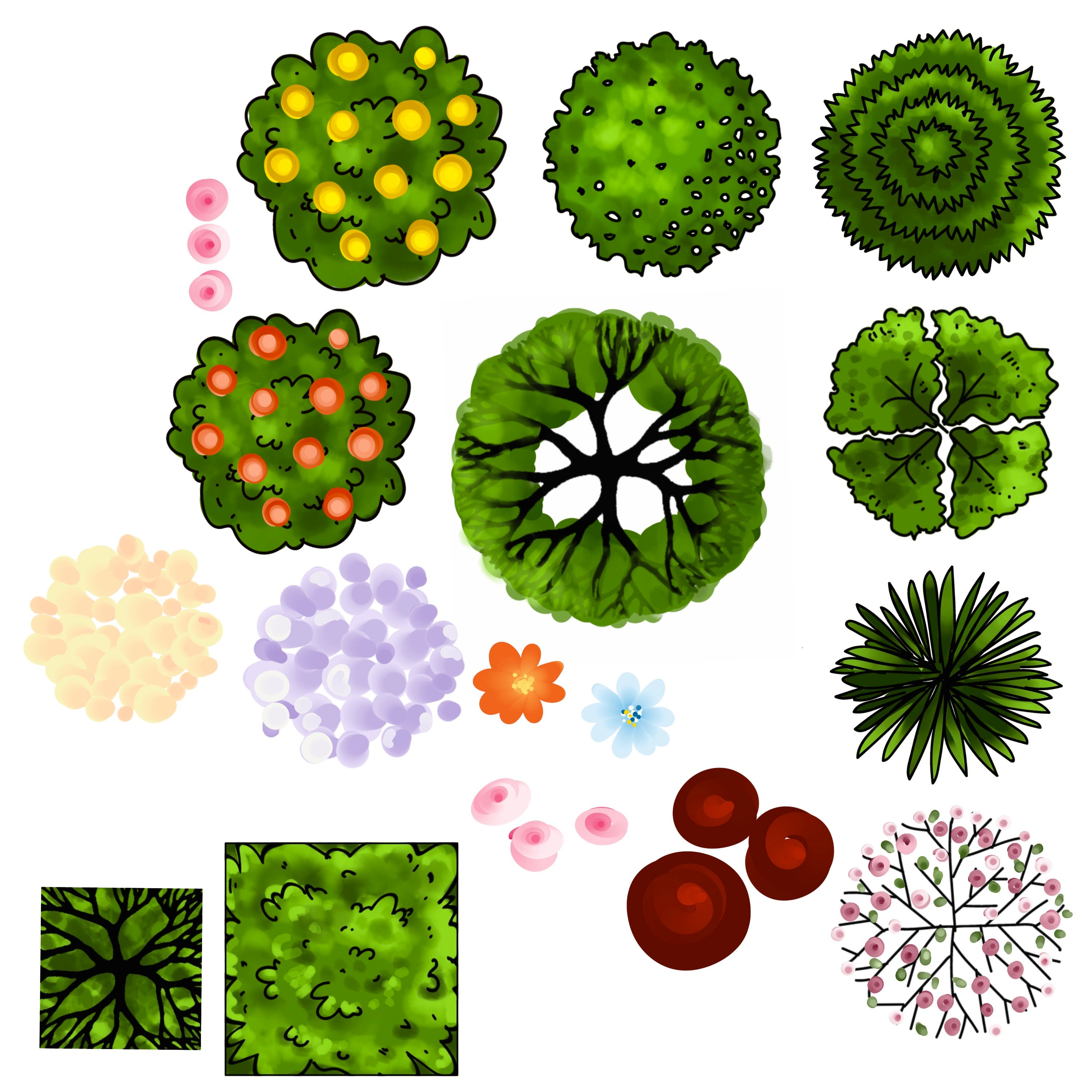 Procreate Stamp Brushes for Landscape Architecture and Design - Etsy